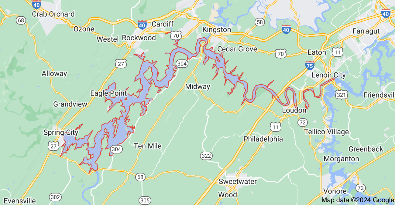 Map Of Watts Bar Tennessee River Map Of The Upper Tennessee River